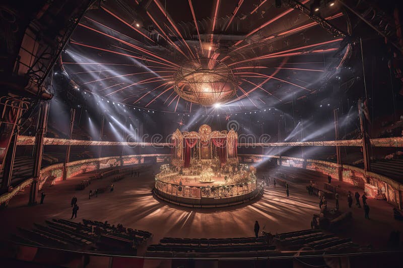 Image from Inside a Large Circus Illuminated by Beautiful Lights in Its ...