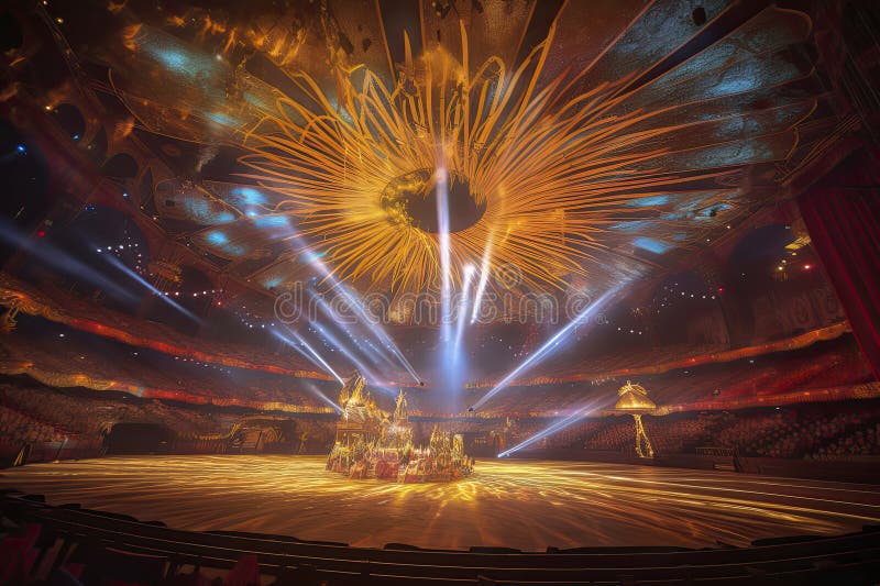 Image from Inside a Large Circus Illuminated by Beautiful Lights in Its ...