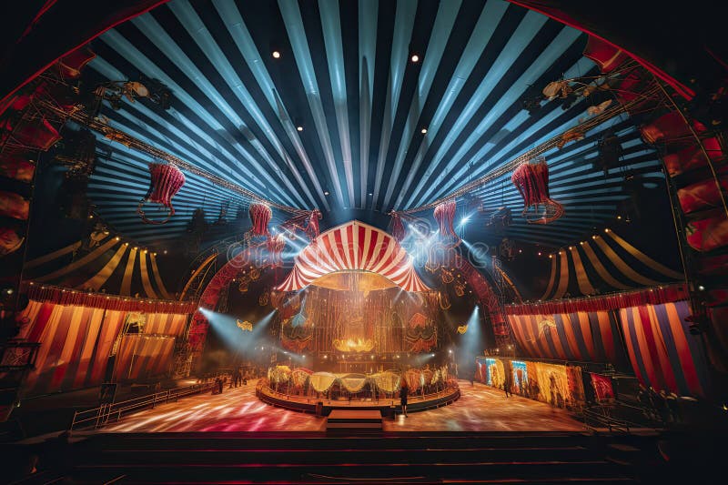 Image from Inside a Large Circus Illuminated by Beautiful Lights in Its ...