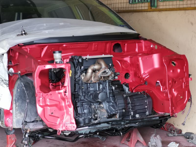 Image of Installation Compact Car Engine. Stock Image - Image of ...