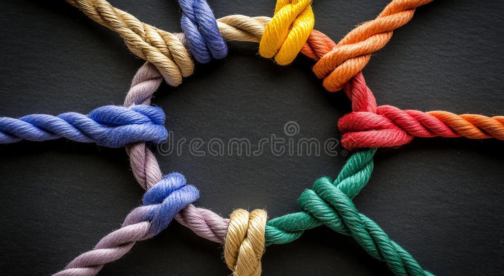 The Image of Interconnected Ropes in the Shape of a Heart, Consisting ...