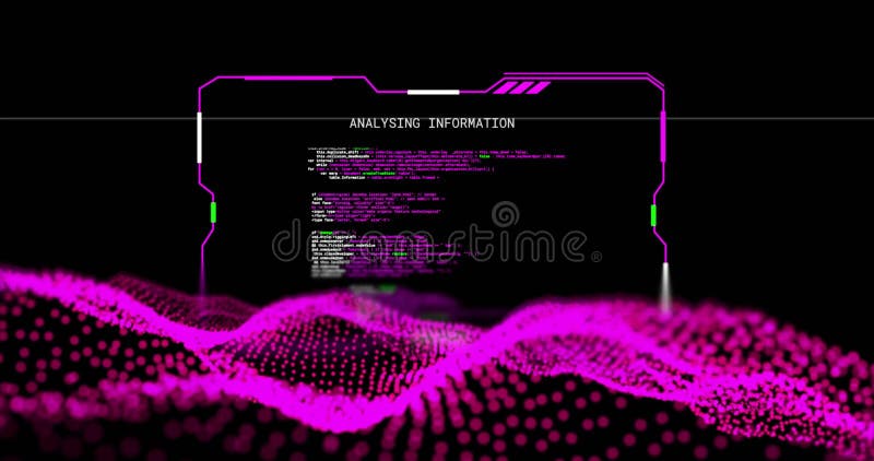 Image of Interface Analysing Information Over Pink Network Wave on ...