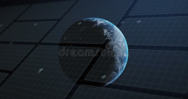 Image of Interface with Data Processing Against Spinning Globe in Space ...