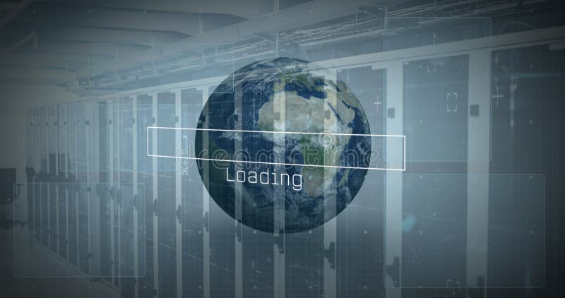 Image of Interface with Data Processing Over Spinning Globe Against ...