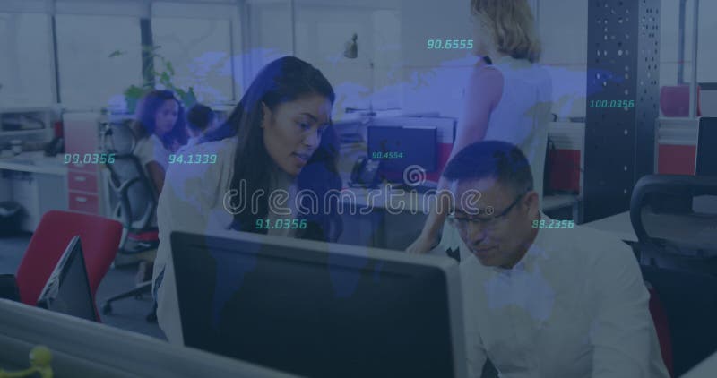 Image of Interface with Moving Numbers and Information with Business ...