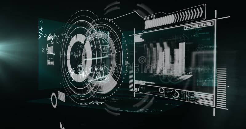 Image of Interface with Round Scanner and Data Processing Against ...