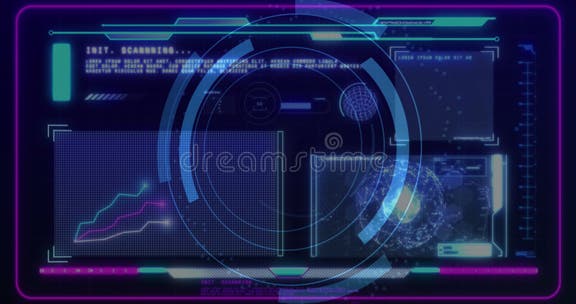 Image of Interface with Scanner World Map and Stock Image - Image of ...