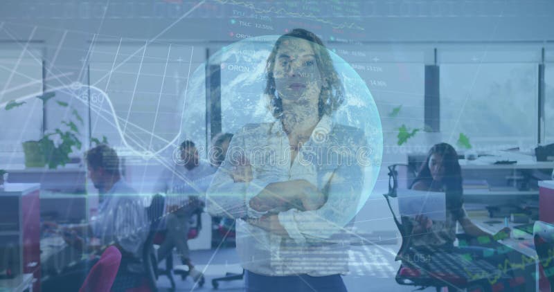 Image of Interface Showing Data and Statistics with Businesswomen ...