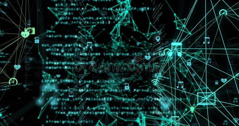 Image of Interface Showing Network of Connected Media Icons and ...