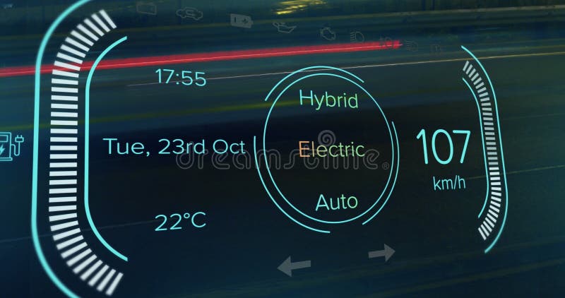Image of Interface with Speedometer, Fuel Selection and Status ...