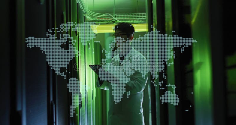 Image of Interface with World Map and Green Processing Data Stock Photo - Image of online, data ...