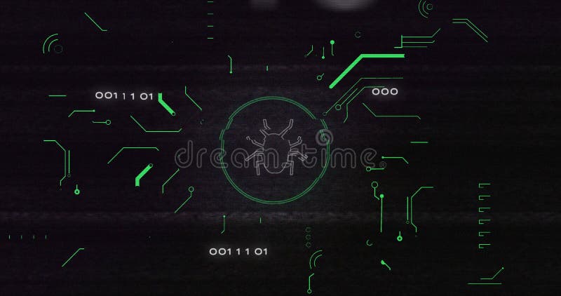 Image of Interference Over Bug Icon , Data Processing and Computer ...