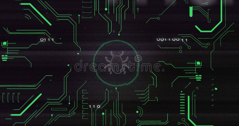 Image of Interference Over Bug Icon , Data Processing and Computer ...