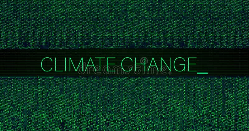 Image of Interference Over Climate Change Text on Black Background ...