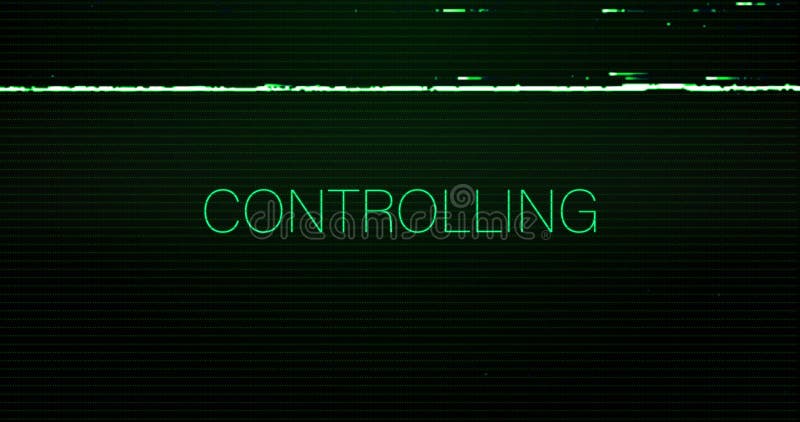 Image of Interference Over Controlling Text on Black Background Stock ...