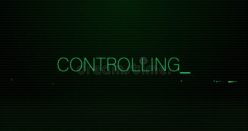 Image of Interference Over Controlling Text on Black Background Stock ...