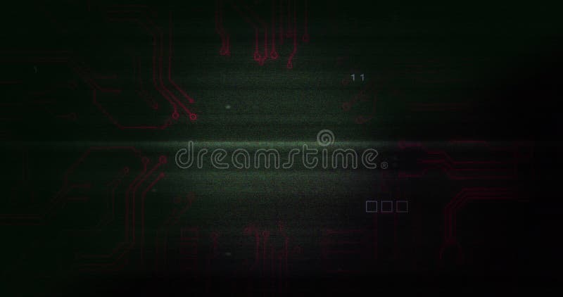 Image Of Interference Over Data Processing And Computer Circuit Board Stock Illustration