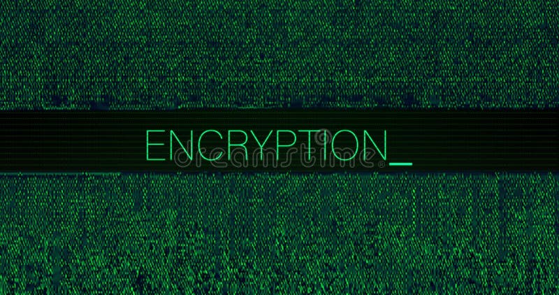 Image of Interference Over Encryption Text on Black Background Stock ...
