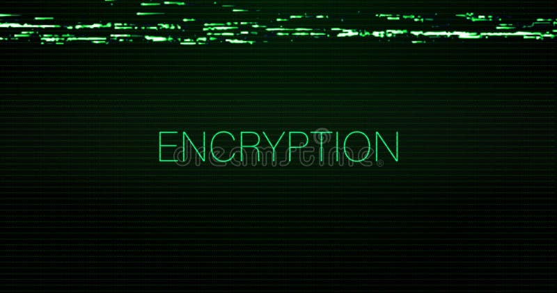 Image of Interference Over Encryption Text on Black Background Stock ...