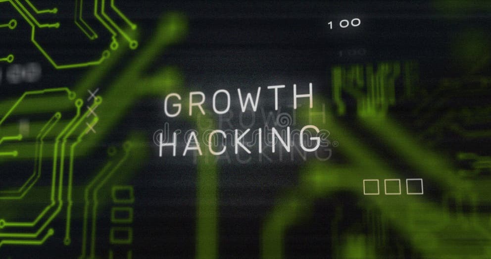 Image of Interference Over Growth Hacking Text, Data Processing and Computer Circuit Board Stock ...