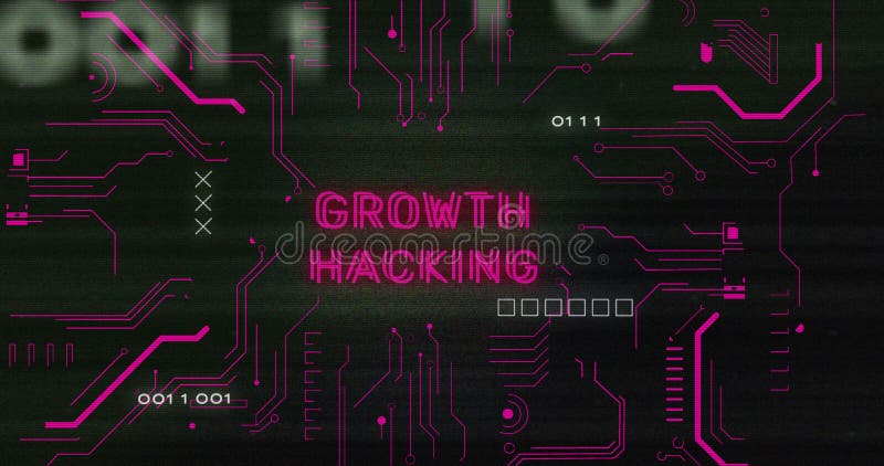 Image of Interference Over Growth Hacking Text, Data Processing and Computer Circuit Board Stock ...