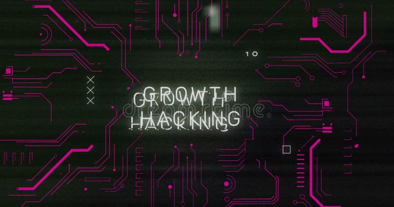 Image of Interference Over Growth Hacking Text, Data Processing and Computer Circuit Board Stock ...