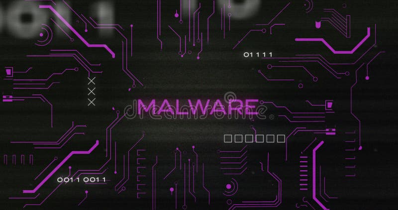 Image of Interference Over Malware Text, Data Processing and Computer Circuit Board Stock ...