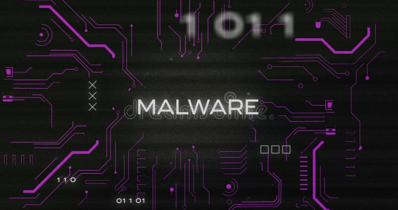 Image of Interference Over Malware Text, Data Processing and Computer Circuit Board Stock ...