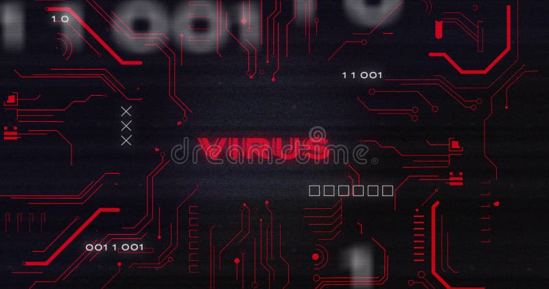 Image Of Interference Over Virus Text Data Processing And Computer