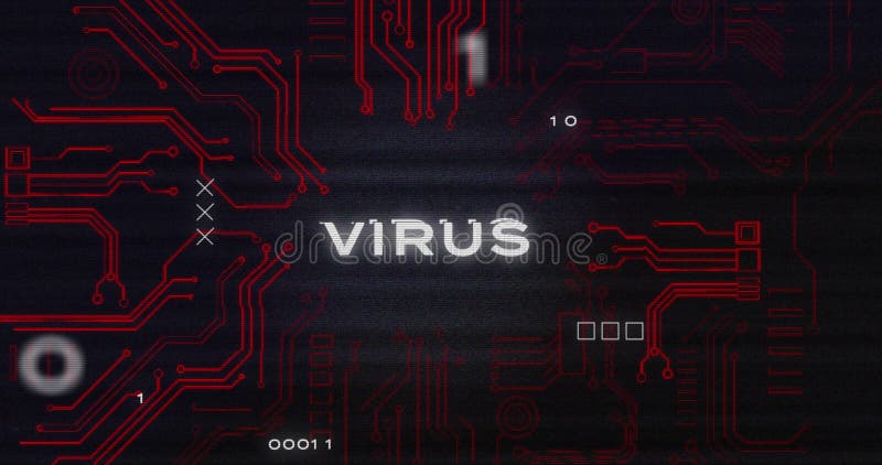 Image Of Interference Over Virus Text Data Processing And Computer