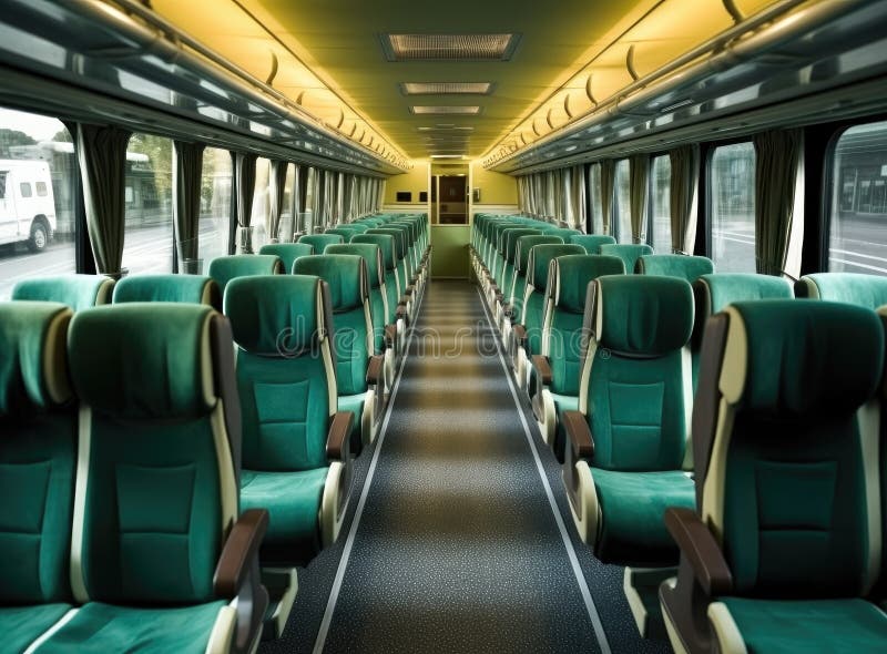 Image with the Interior of Border Train. a Odern Train with Comfortable ...