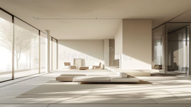 Interior of the Modern Room with White Color with Decorated Prop. AIG42 ...