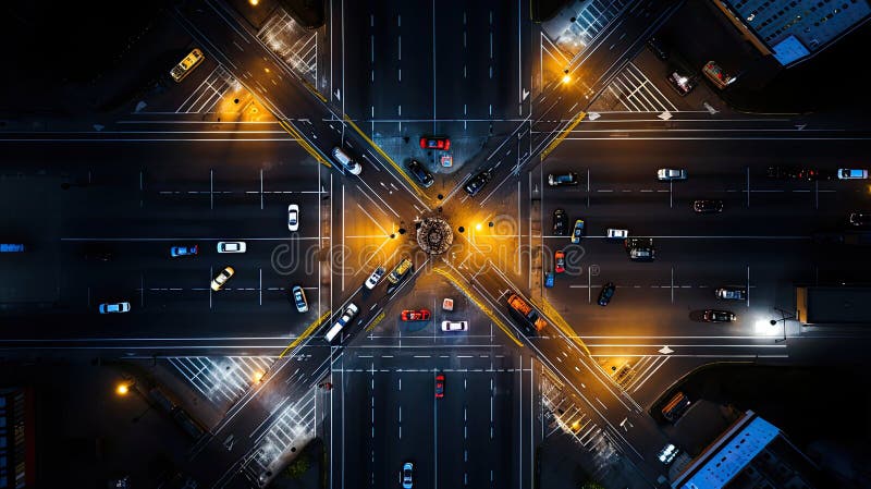 Image Intersection Traffic Lights Stock Illustration - Illustration of ...