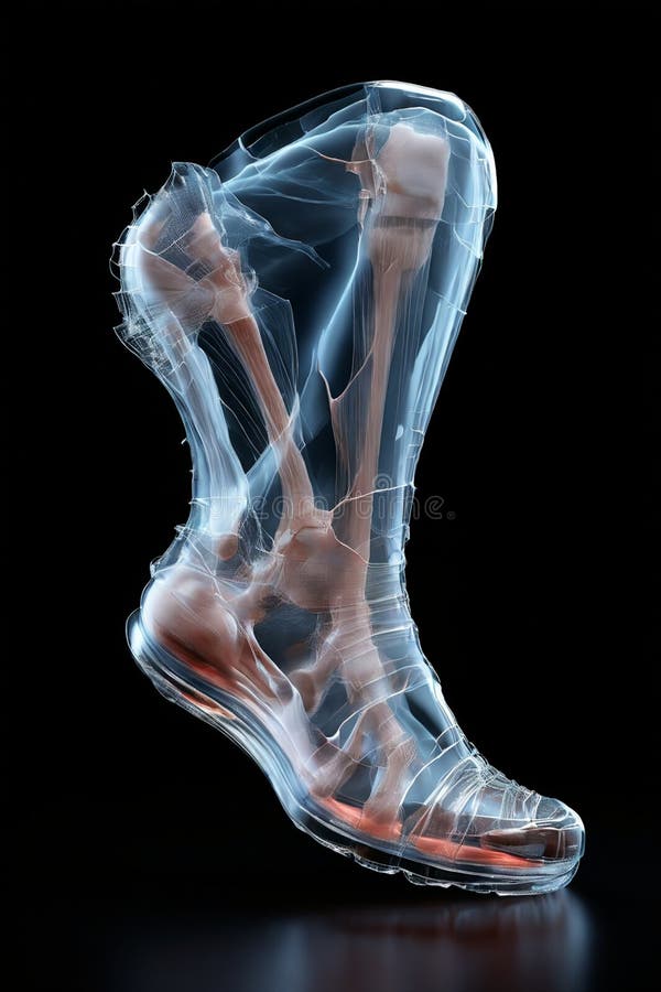 Walking Skeleton: X-ray Style 3D Illustration of Human Lower Limbs ...