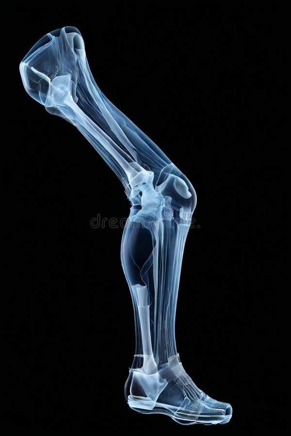 Walking Skeleton: X-ray Style 3D Illustration of Human Lower Limbs ...