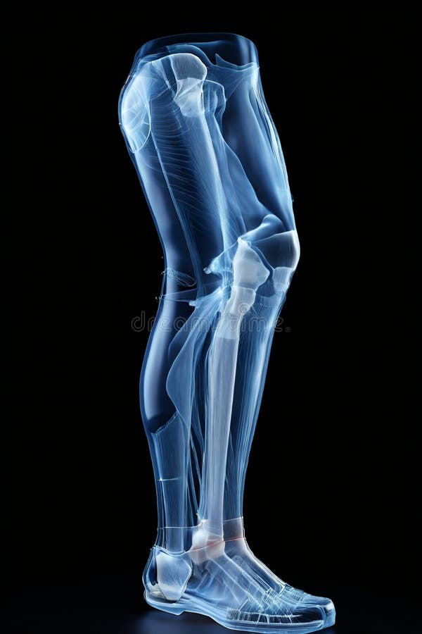Walking Skeleton: X-ray Style 3D Illustration of Human Lower Limbs ...