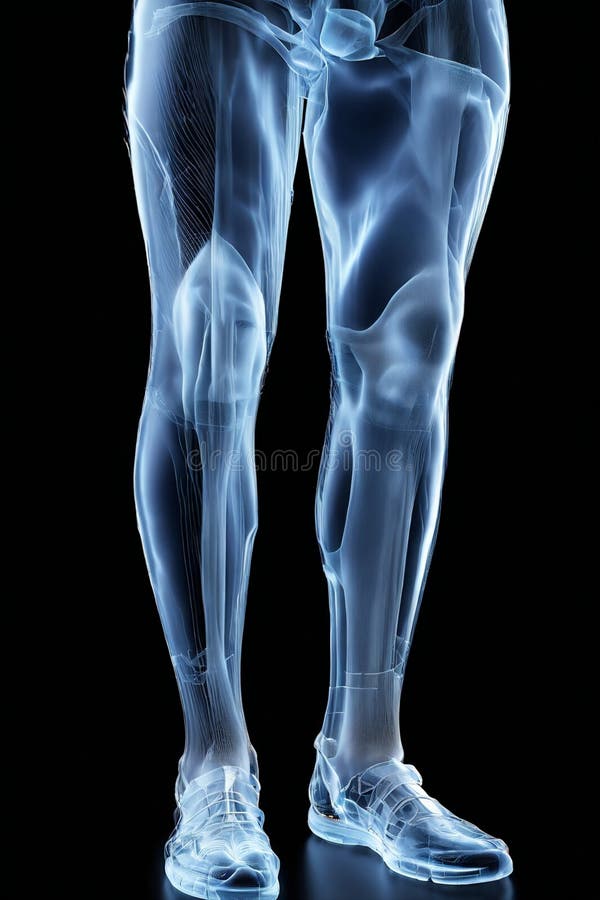 Walking Skeleton: X-ray Style 3D Illustration of Human Lower Limbs ...