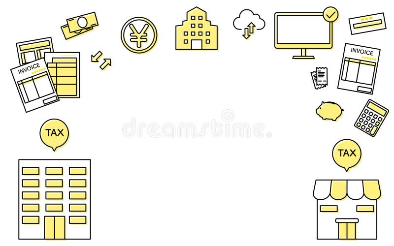 Simple Line Drawing Icon Set Frame for Tax Returns Stock Vector ...