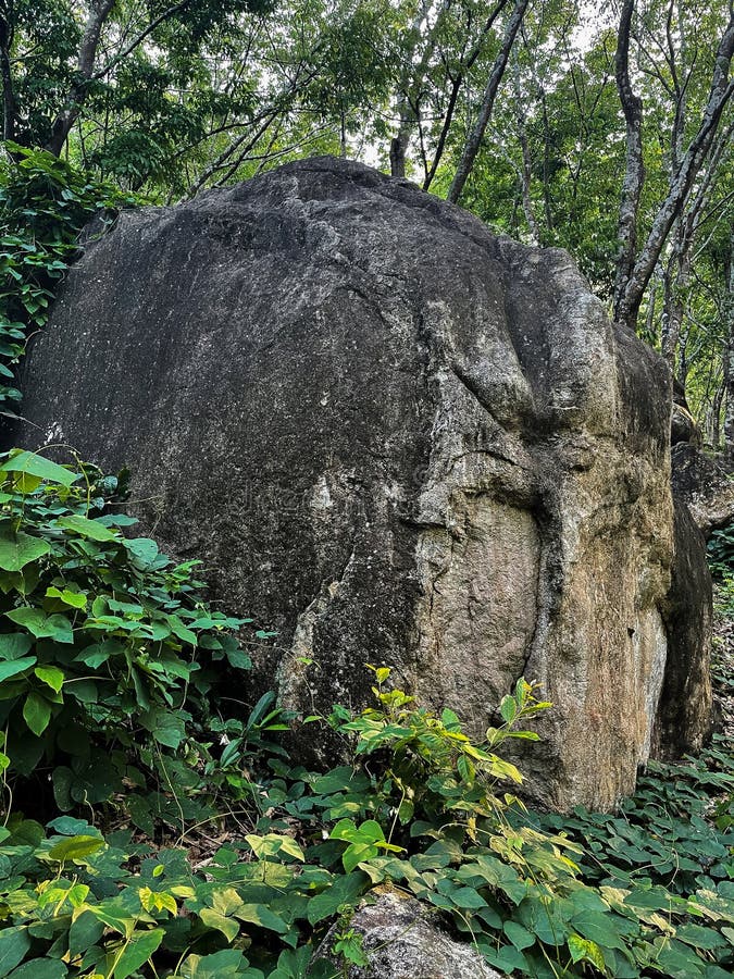 Image of a Isolated Big Rock on Hillside Stock Image - Image of ceiling ...