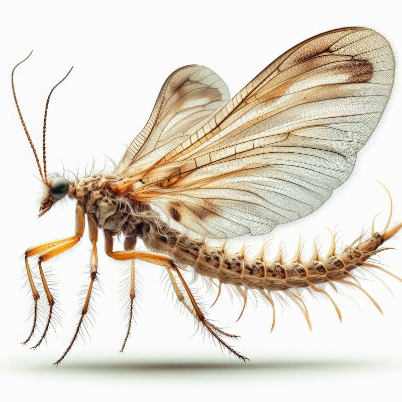 Image of Isolated Mayfly Against Pure White Background, Ideal for ...