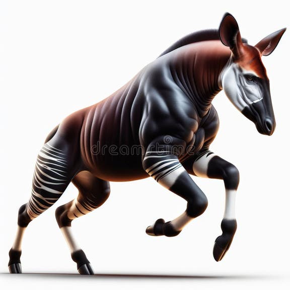 Image of Isolated Okapi Against Pure White Background, Ideal for ...