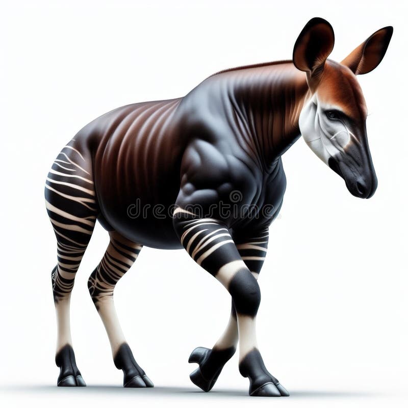 Image of Isolated Okapi Against Pure White Background, Ideal for ...