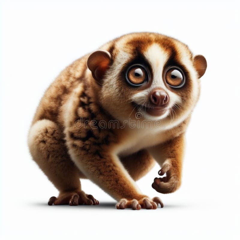 Image of Isolated Slow Loris Against Pure White Background, Ideal for ...