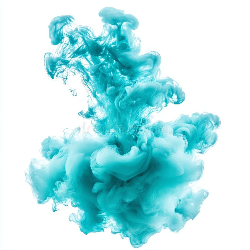 The Image is an Isolated Transparent PNG File with a Round Teal Smoke ...