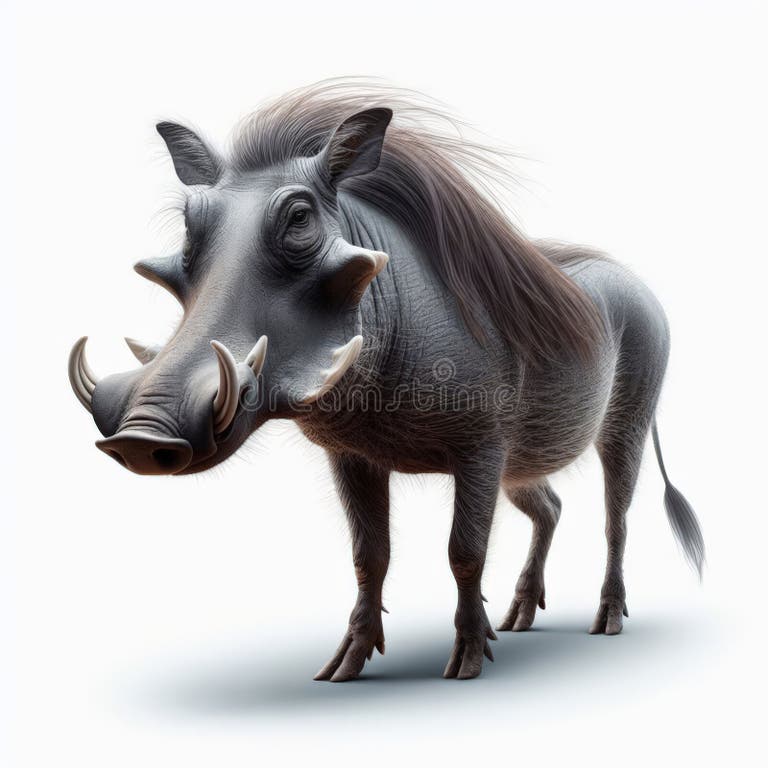 Image of Isolated Warthog Against Pure White Background, Ideal for Presentations Stock ...