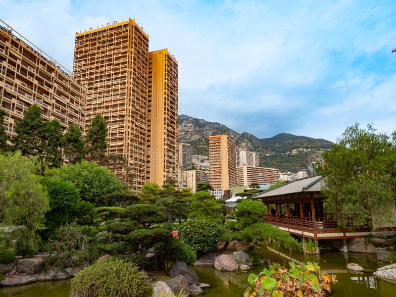 Image of the Japanese Garden in Monaco during a Summer Day. Stock Photo ...