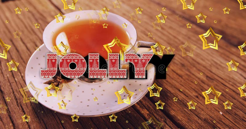Image of Jolly Text Over Cup of Tea Stock Image - Image of design, text ...