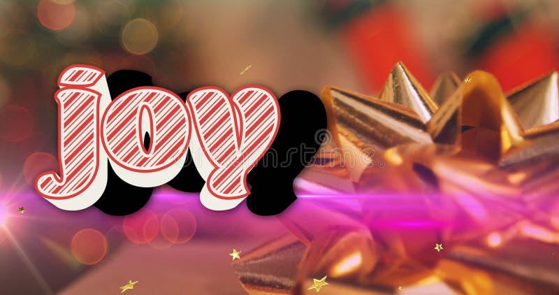 Image of Joy Text Over Christmas Gift Stock Image - Image of concept ...