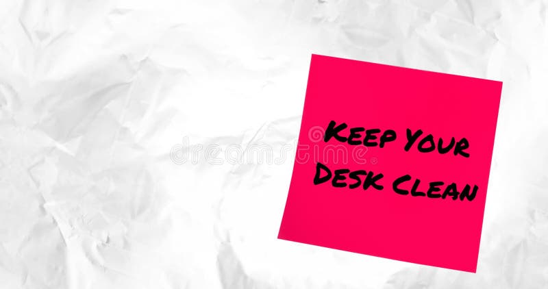 Image of Keep Your Desk Clean Text Over Shapes Stock Photo - Image of ...