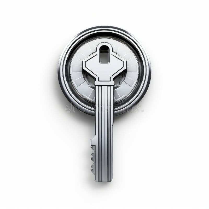 An Image of a Key on a White Background Stock Illustration ...